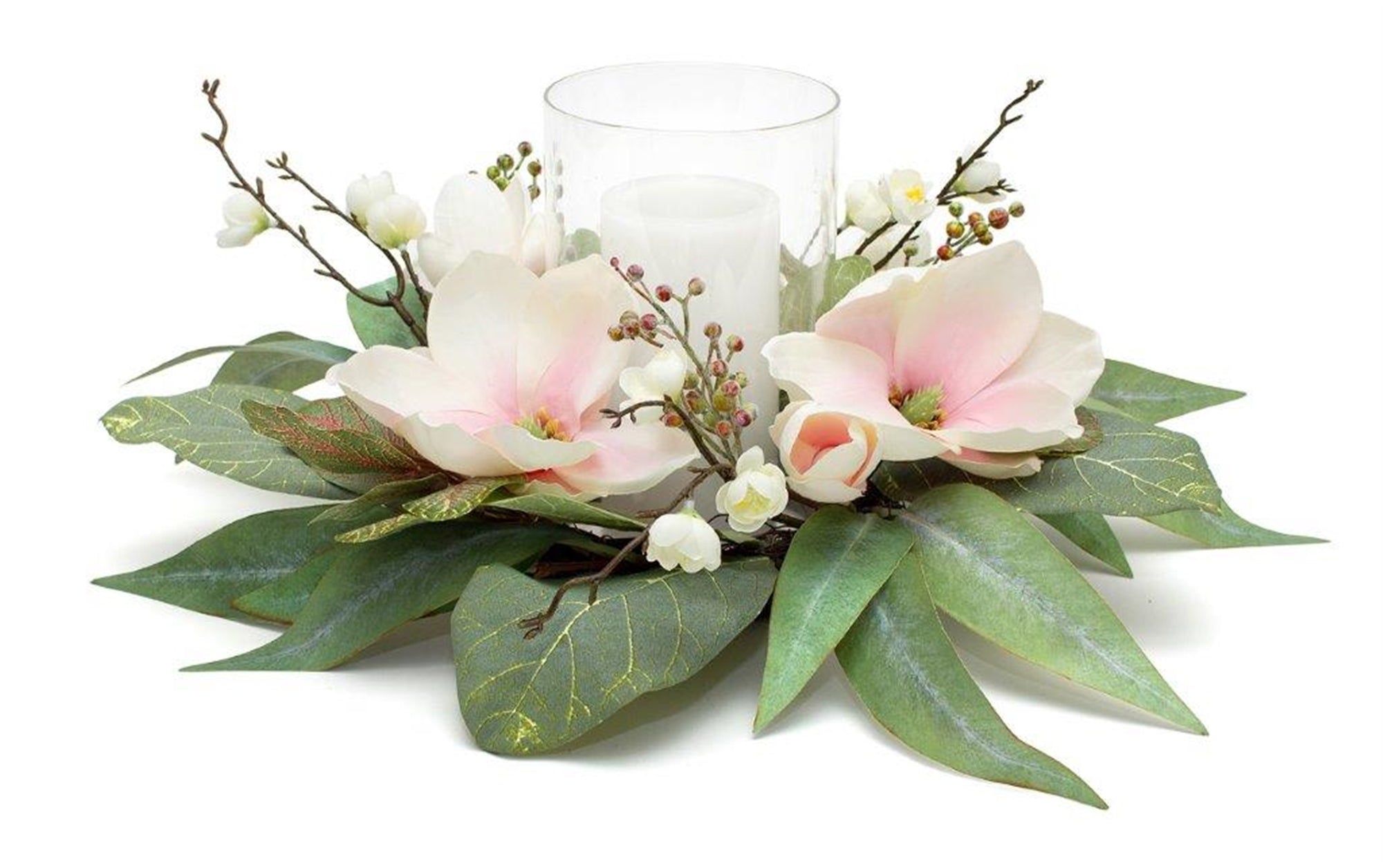 Magnolia Centerpiece | Candle Rings | Diana Dreger Designs
